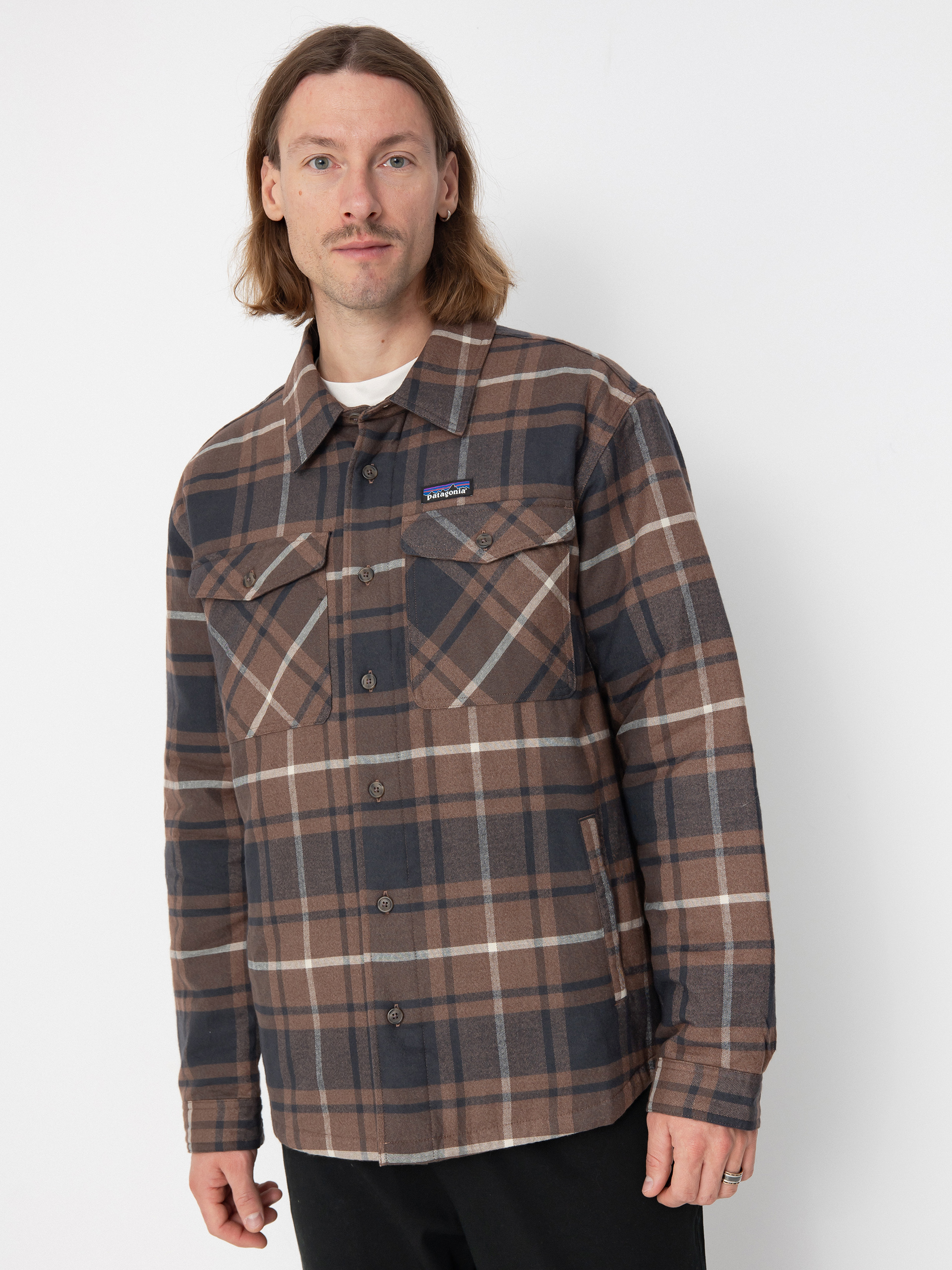 Ing Patagonia LW Insulated Fjord Flannel - barna (outdoor molasses brown)